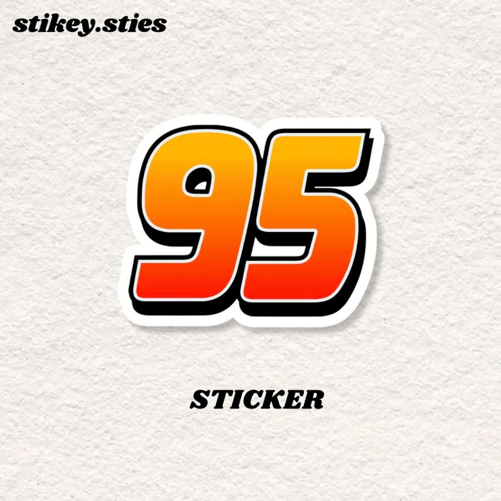 Sticker CARS MCQUEEN 95 AESTHETIC Waterproof VINYL/STICKER BRAND Helmet ...