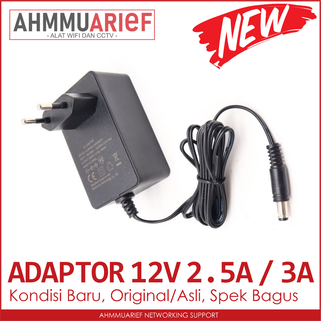 Adapter ADAPTER POWER SUPPLY PSU 12 VOLT 2.5 3 AMPER 12V 2.5A 3A CAN BE ...