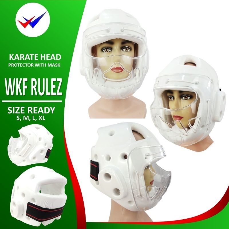 Face Mask Helmet Karate Match Kumite Head Protector Karate WKF Approved ...