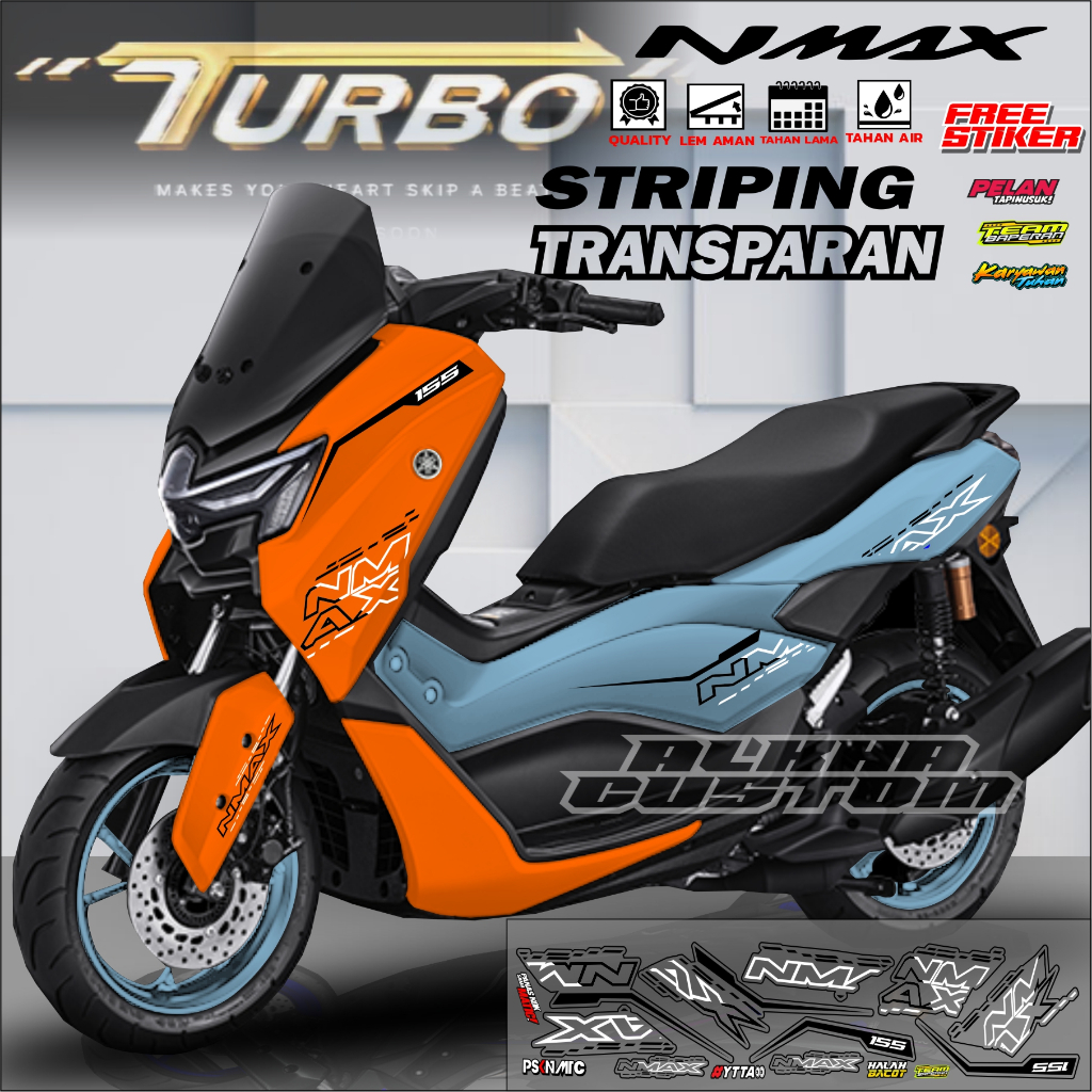 Transparent STRIPING NMAX 155 NEW Cool NMAX TURBO NEO STICKERS | Shopee ...