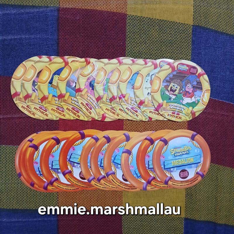 4 MYTHICAL Choki Choki Medallion Hologram Spongebob Squarepants Cards ...
