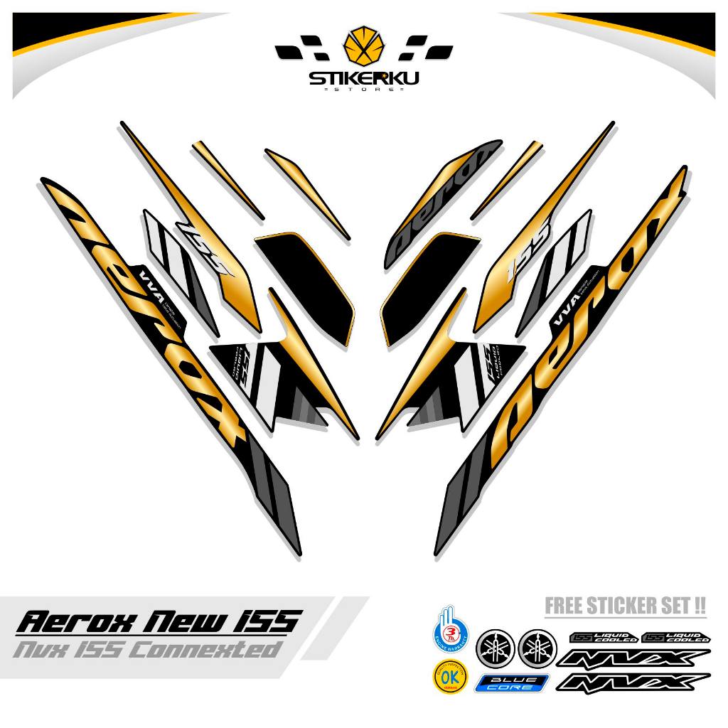 Sticker AEROX 155 NEW / MTF 10 / STRIPING AEROX CONNECTED / STICKERS ...