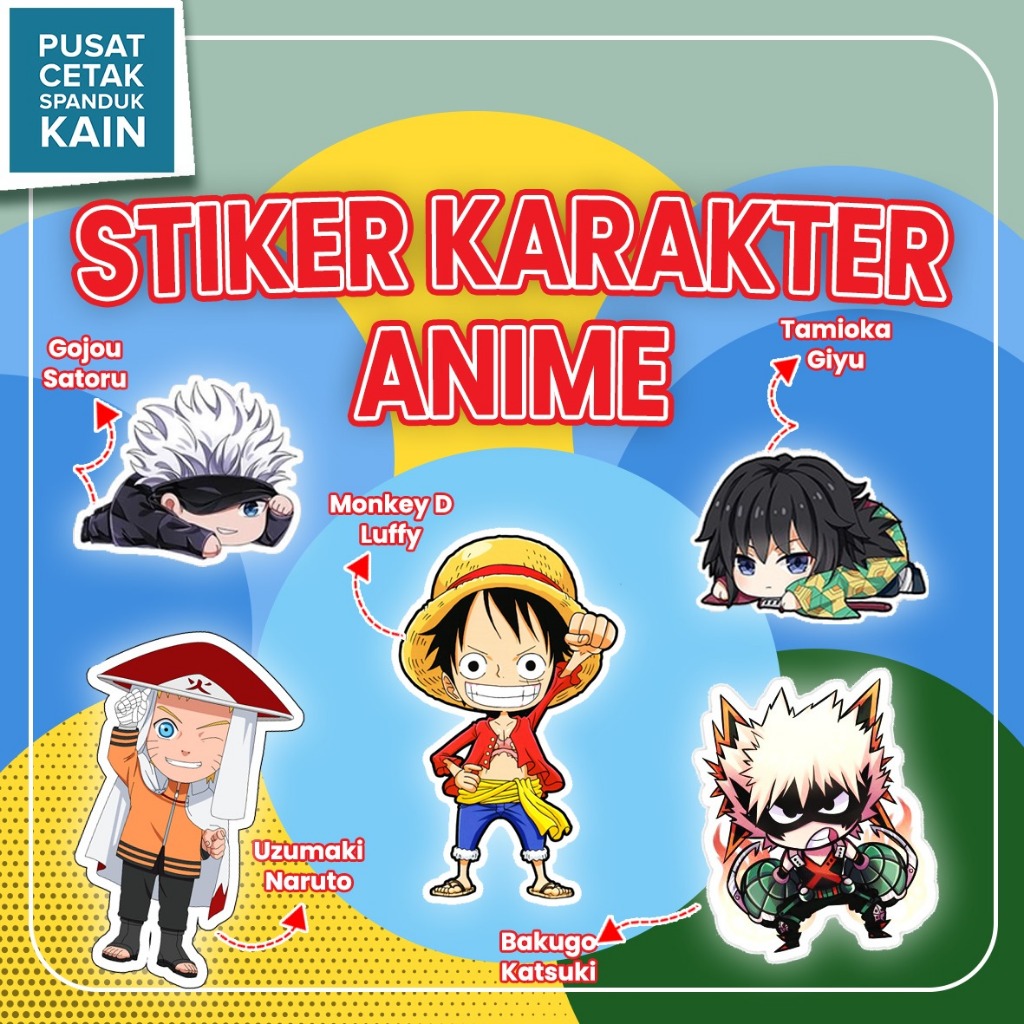 Custom ANIME CHARACTER STICKERS NARUTO BORUTO MY HERO ACADEMIA JUJUTSU ...