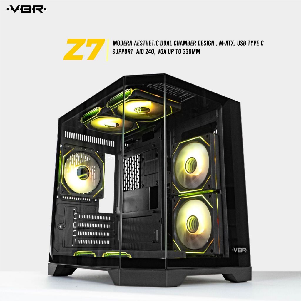 CASING VBR Z7 M-ATX USB Type-C DUAL CHAMBER GAMING CASE | Shopee Malaysia