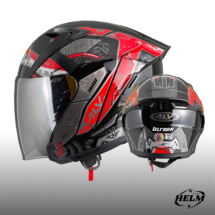 Alv ULTRON V1 CYBORG - HALF FACE HELMET WITH SNI STANDARD MOTIF / SNI ...