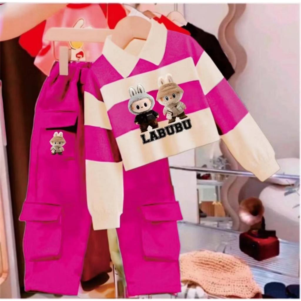Latest viral labubu motif Children's Clothes Sets Ages 1-12 Years and ...