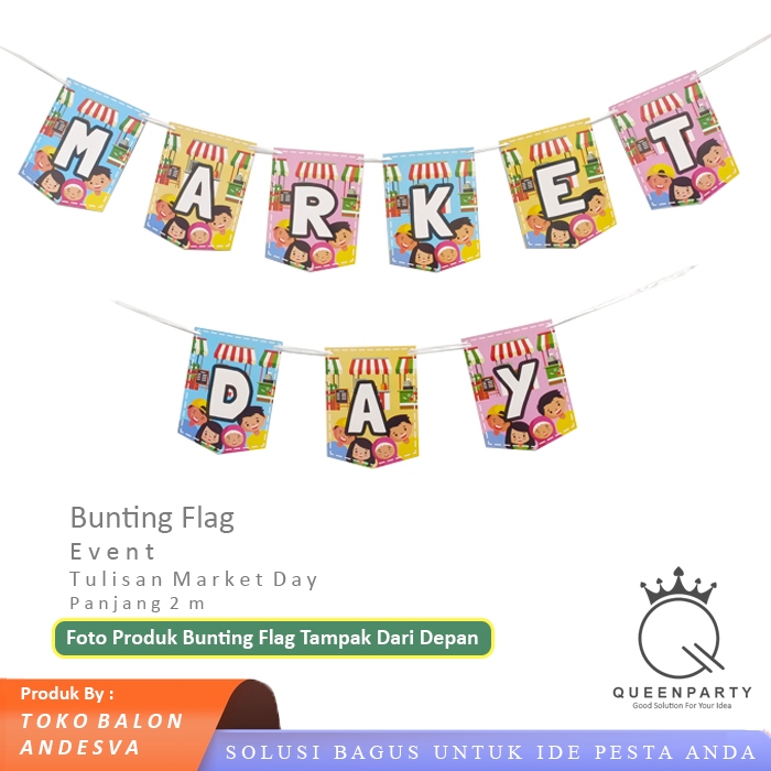Market day banner / bunting flag market day / shopping day bazaar ...