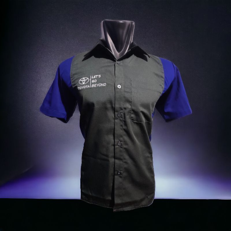 KEMEJA Toyota TAM Gray Blue Shirt - work shirt - toyota car wearpack ...
