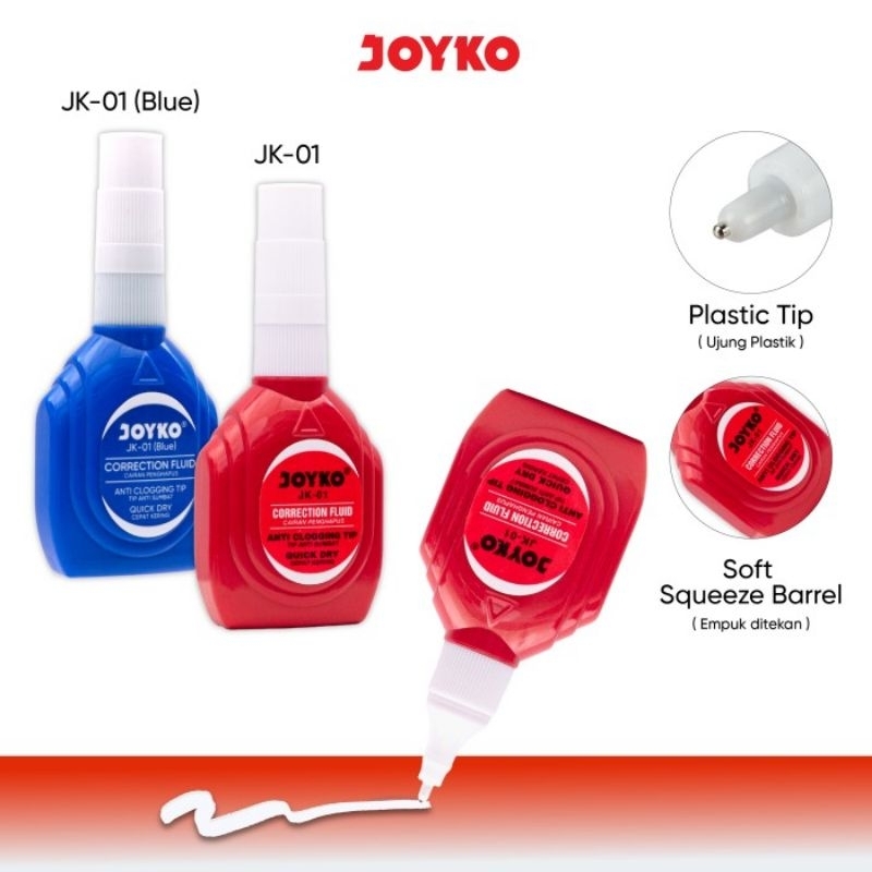 PUTIH Correction Fluid JOYKO JK-01 Type X White Liquid (12PCS) | Shopee ...
