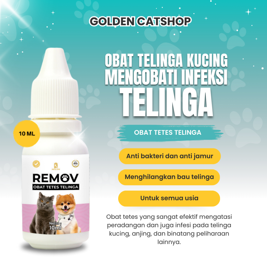 Golden Catshop Remov Anti-Bacterial Fungal Ear Drops 10ml | Shopee Malaysia
