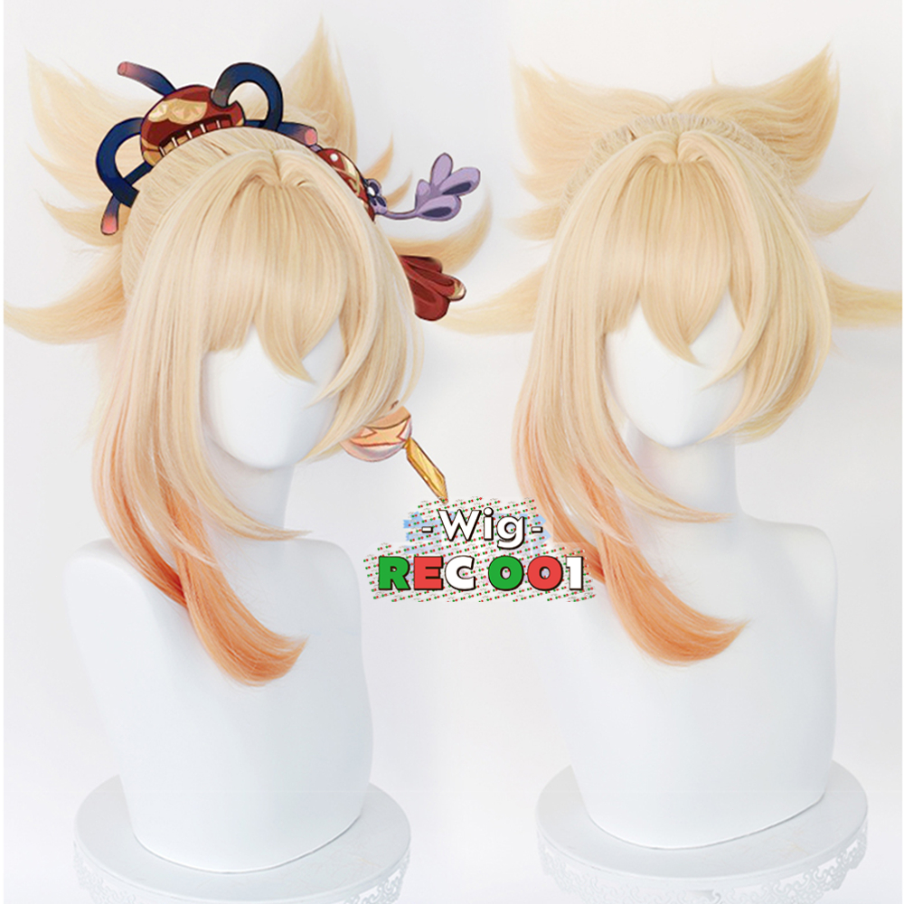 【M】Yoimiya Cosplay Genshin Impact Wig 50cm about Hair Adults/Kids Can ...