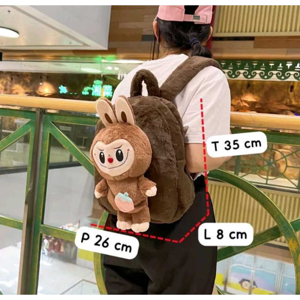 Labubu Backpack Made of Fur with Labubu Pattern, Cute, Contemporary ...