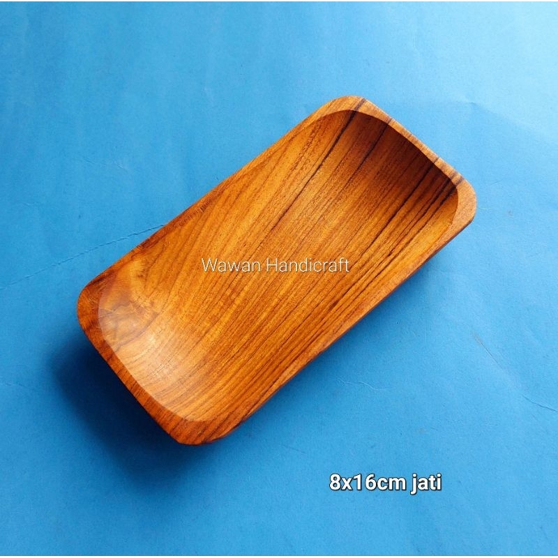 KAYU Wooden plate/teak wood plate/serving plate/square plate 8x16cm ...