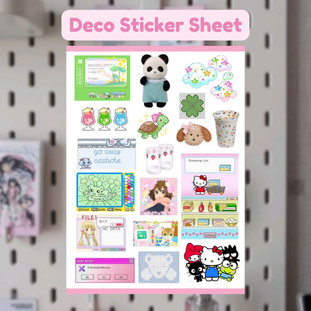 Cute DECO STICKER SHEET / CUTE KAWAII DECO STICKER SCRAPBOOK VINTAGE ...