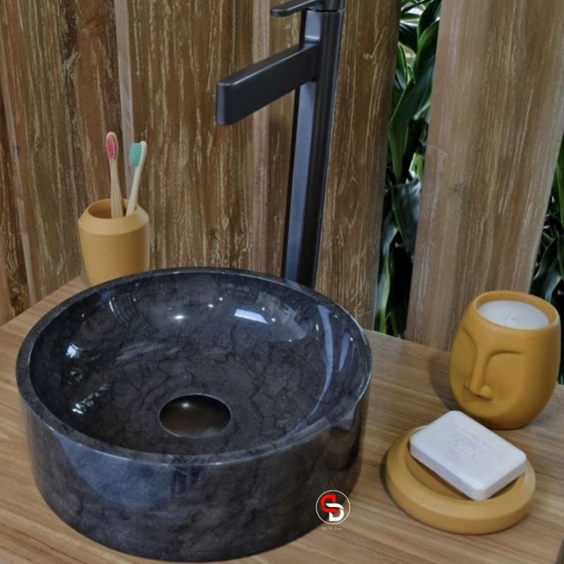 KAYU Cylindrical Marble Sink | Wash your hands | Diameter 30 full ...
