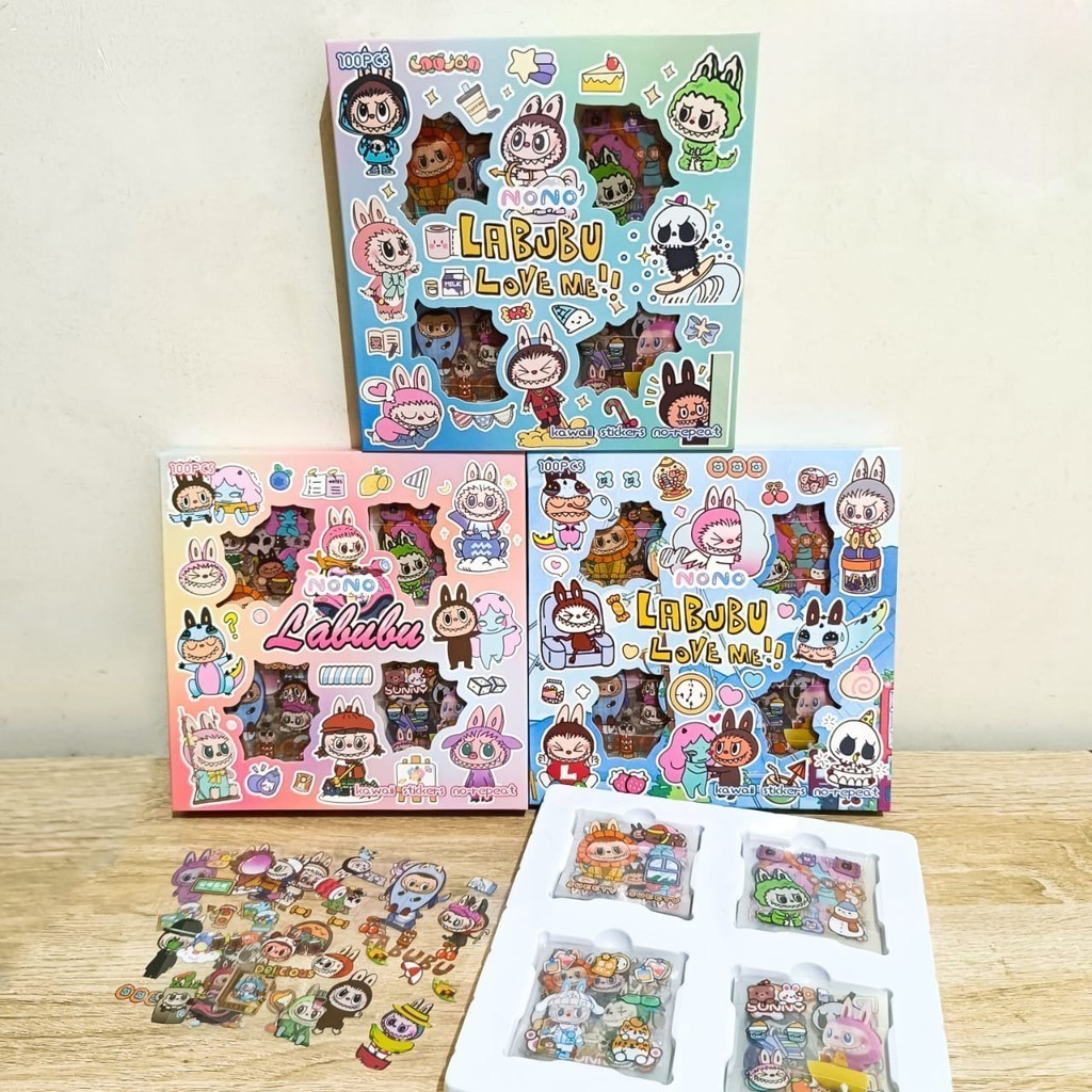 Labubu-sanrio LOTSO MOMO STICKER Contents of 100 Sheets Waterproof ...