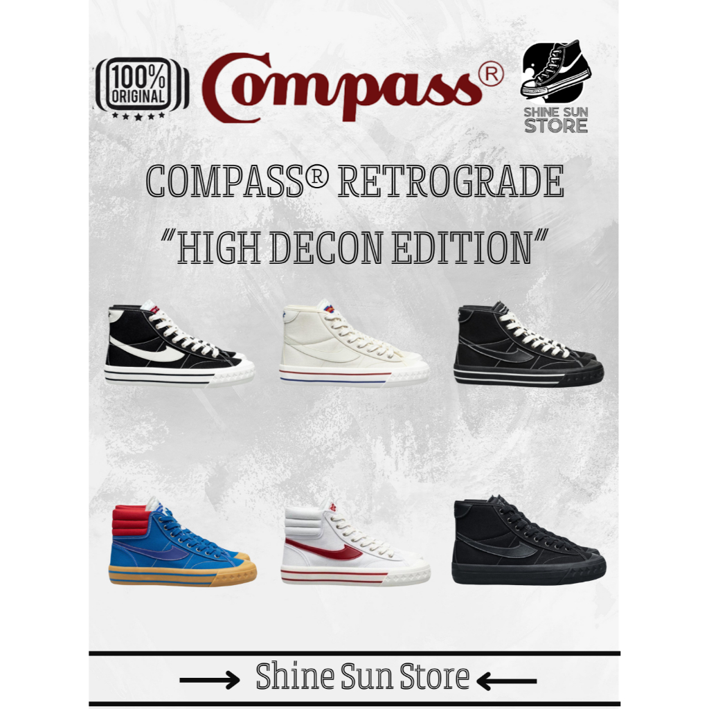 [ORIGINAL] Compass Retrograde High Black White Shoes // Cream // Double ...