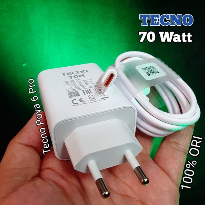 Tecno Pova 6 Charger / Tecno Pova pro 70 Watt Original HP Removed 100% ...