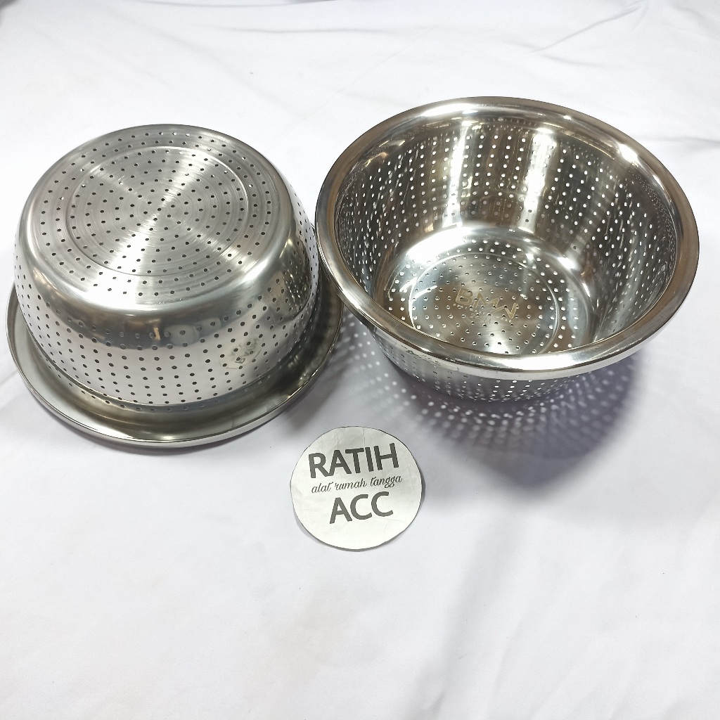 Thick STAINLESS HOLE BASKOM BMW Drain Strainer for WASHING RICE ...
