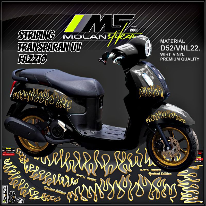 Decal Sticker Striping Transparent Variations Uv Fazzio Fire Fazzio ...
