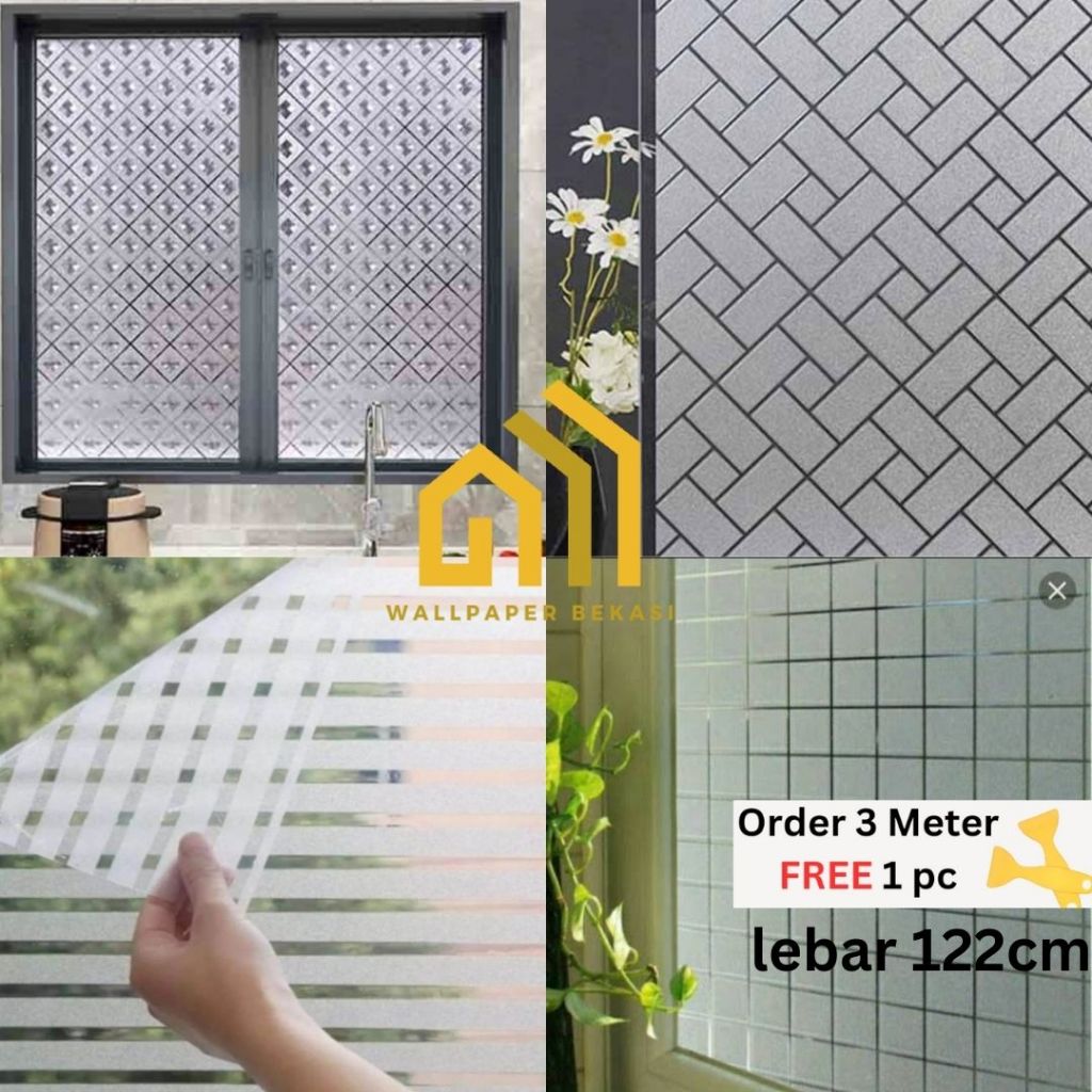 Minimalist Premium Glitter Sandblast Window Glass Sticker 120 cm wide ...