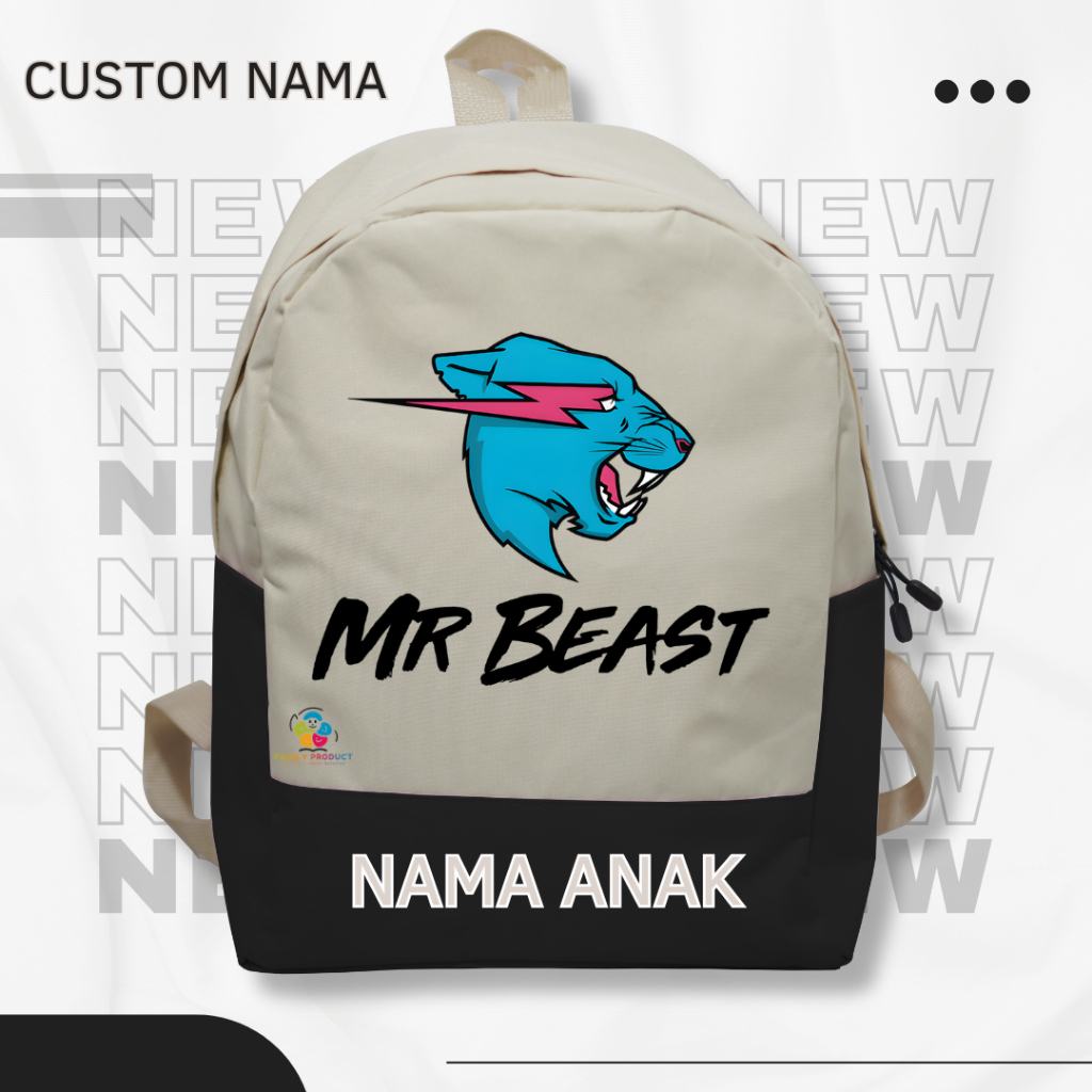 Mr Beast Logo Children's School Backpack - Kindergarten Elementary ...