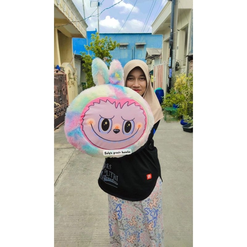 Labubu The Monster Exciting Macaron head pillow | Shopee Malaysia