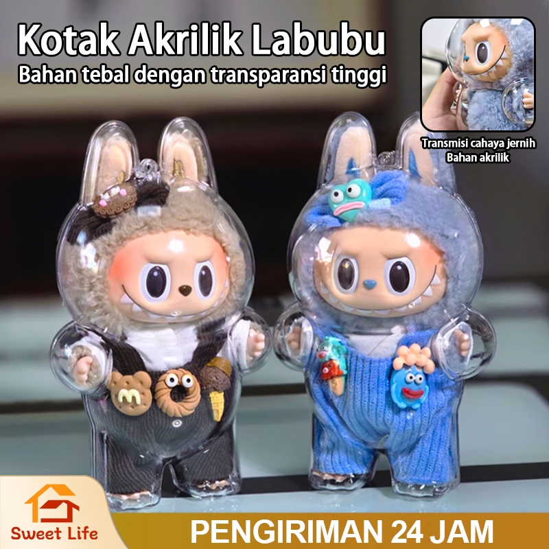 Labubu Doll Protector/Acrylic Casing Labubu V1 V2/Transparent Acrylic ...