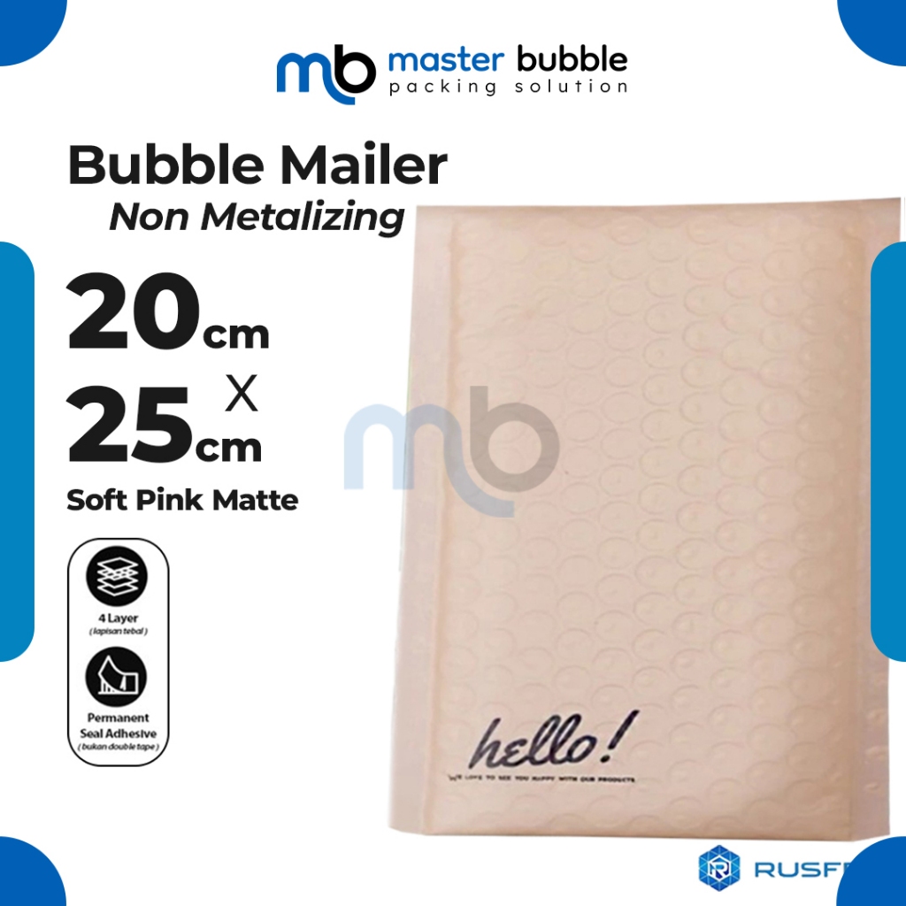 Pink Bubble Mailer Envelope 20 x 25 cm / Security Bag Mailer Rusfet ...