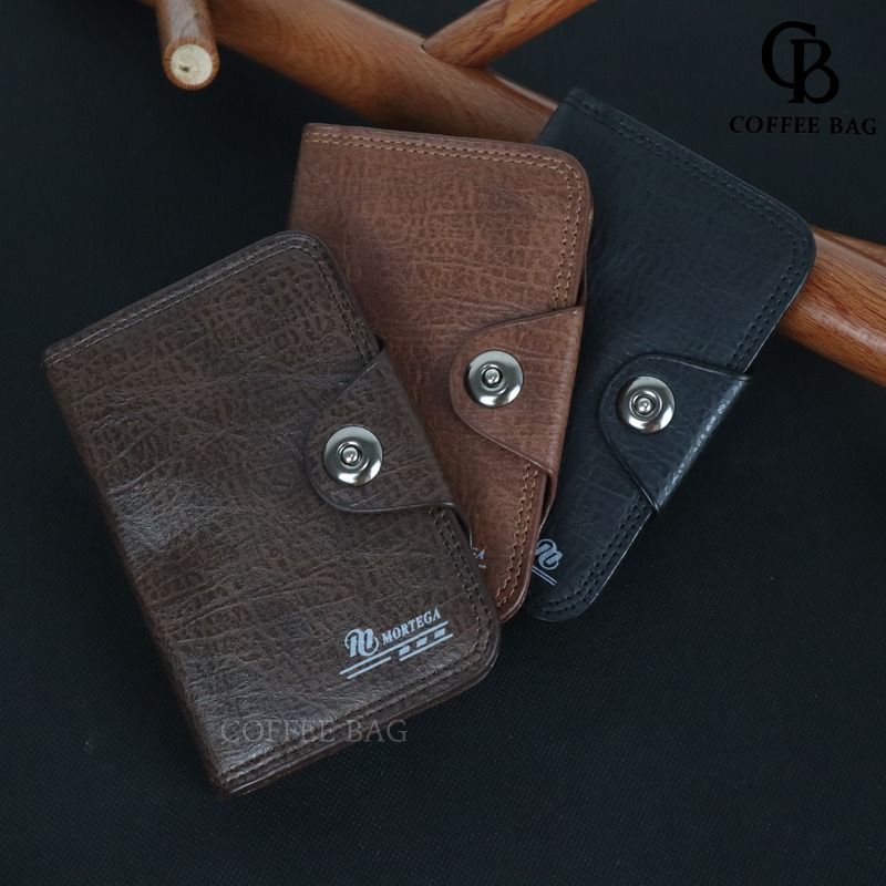[CB] Mortega Button Folding Wallet Men's Synthetic Leather Wallet-M ...