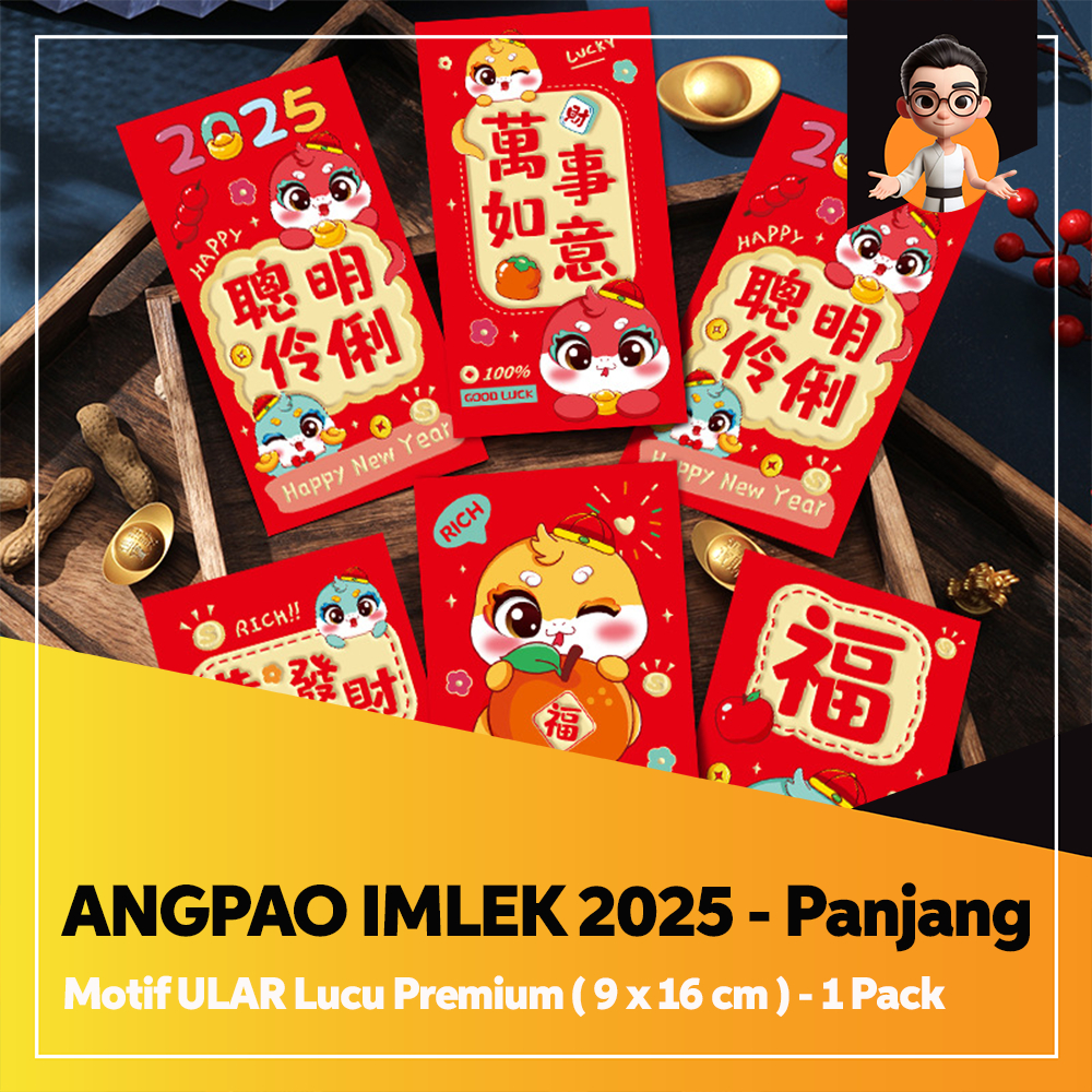 Chinese New Year ANGPAO 2025 SNAKE Long contains 6 Mix / Ampao Sincia ...