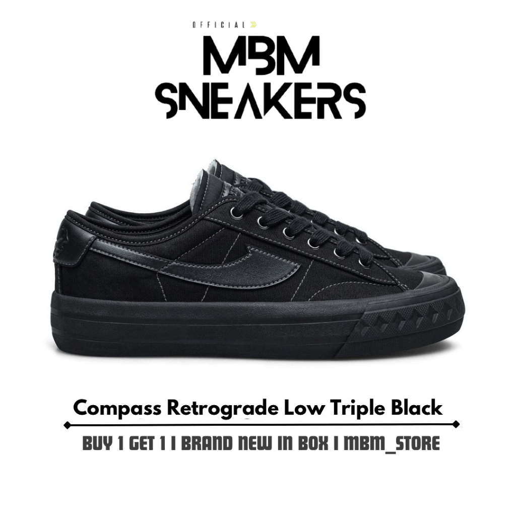 Compass retrogade low triple black retrogade compass mono black shoes ...