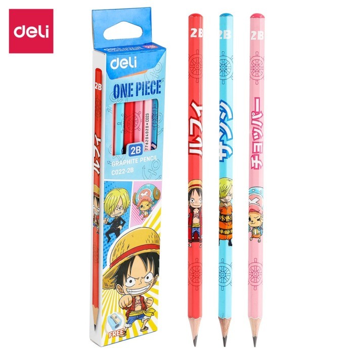 KAYU Deli EC022-2B One Piece Graphit Pencil / 2B Cute Cartoon One Piece ...