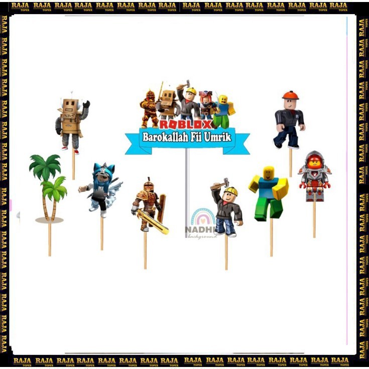 Roblox character Topper Topper Birthday cake decoration Topper cake ...