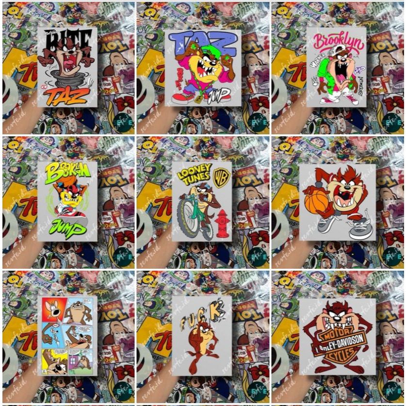 Iron-on Screen Printing DTF Stickers TAZMANIA Stickers | Shopee Malaysia