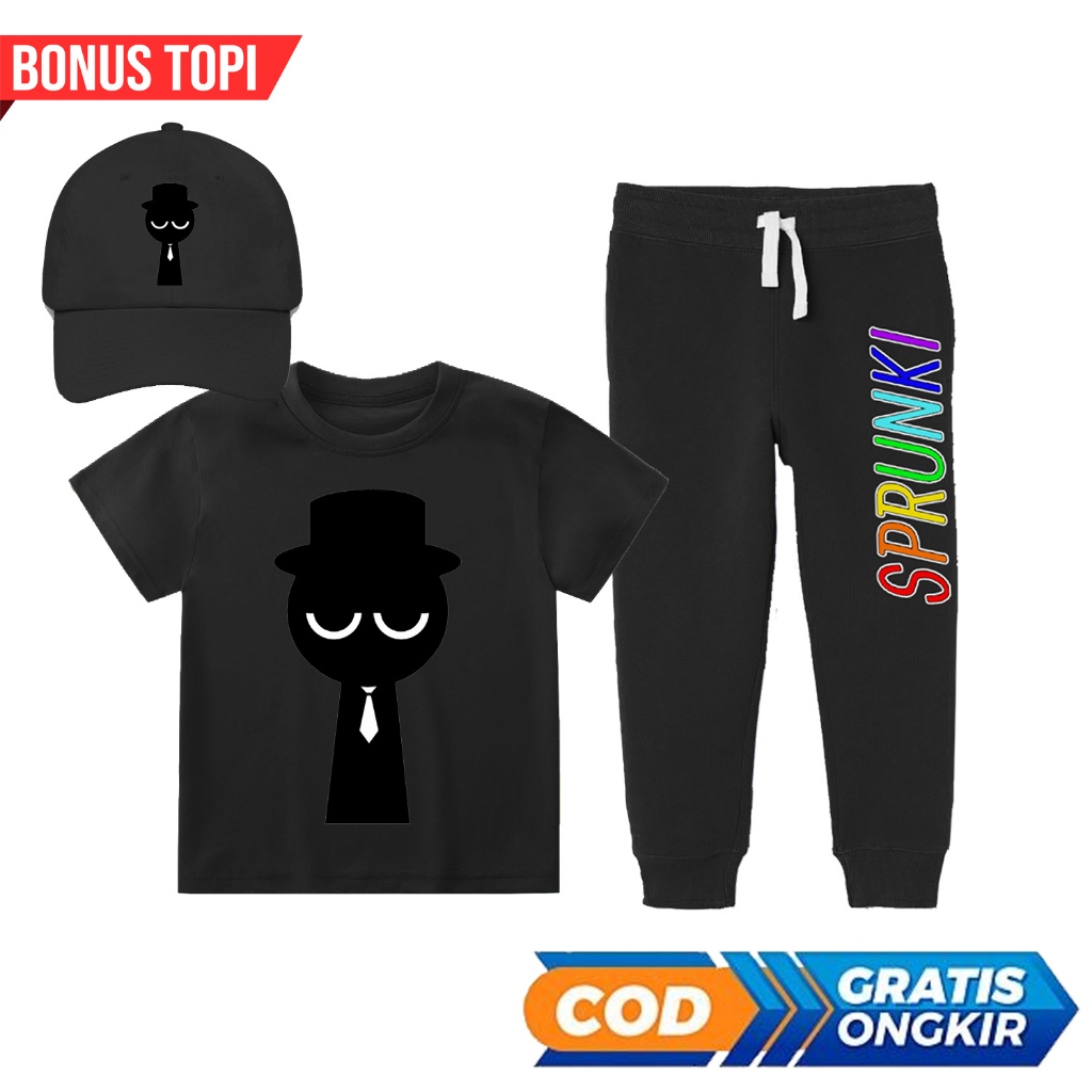 One set / Children's suit, black sprunki t-shirt and jogger pants ...
