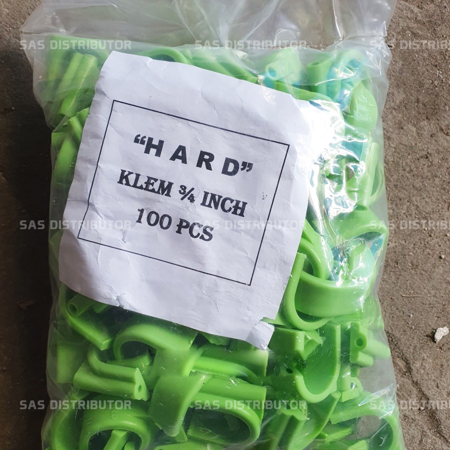 HIJAU (100 Pcs) 3/4" inch HARD Pipe Clamps / PVC Green Pipe Clamps ...
