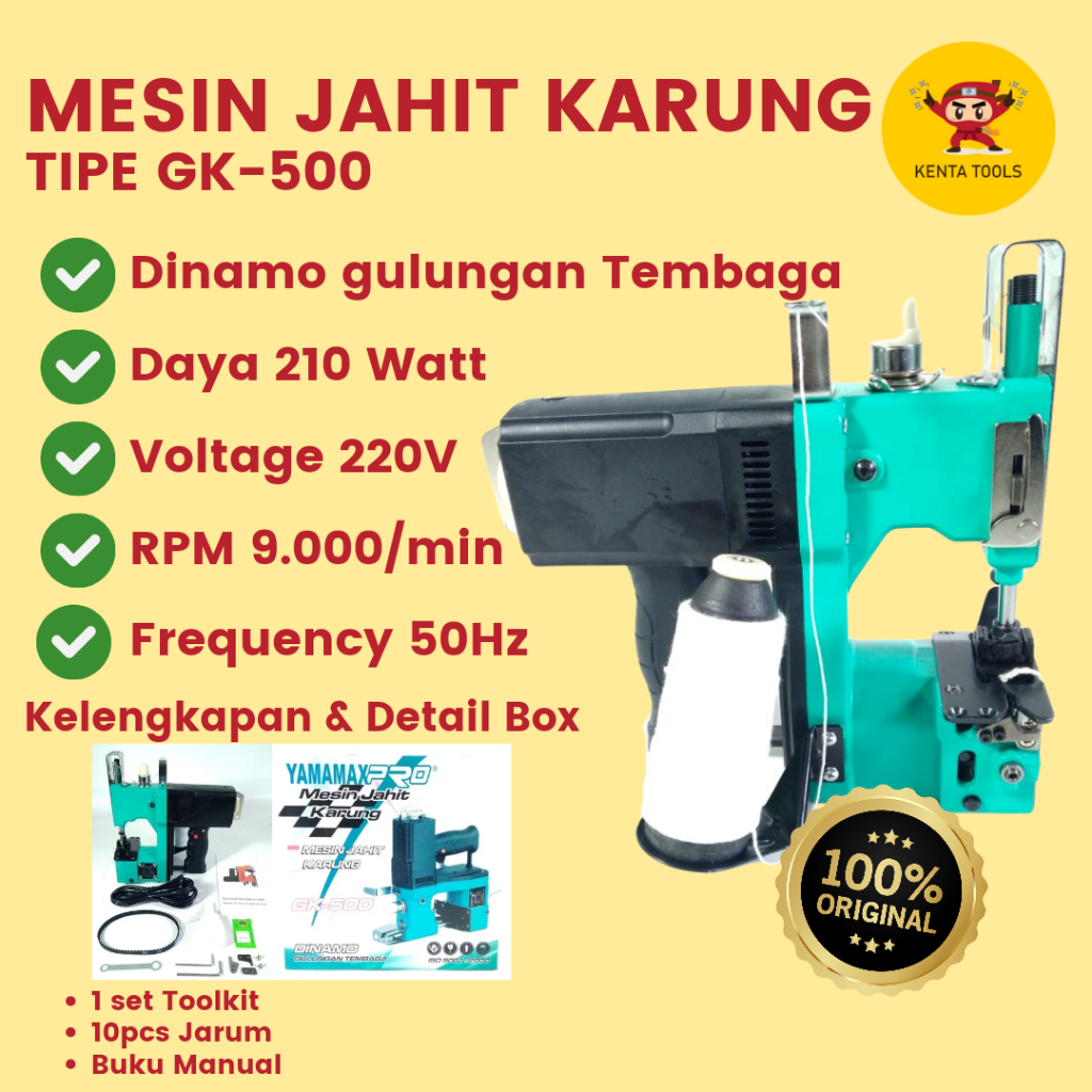 MESIN Yamamax PRO GK-500 Portable Sack Sewing Machine Bag Closer Rice ...
