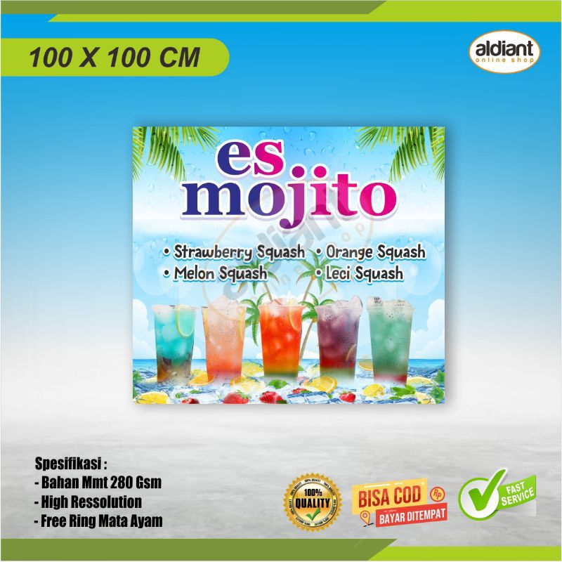 PRINT MMT BANNER Mojito Ice BANNER uk. 100x100cm | Shopee Malaysia