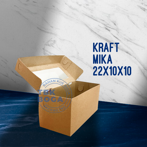 Mica Box (22 x 10 x 10 cm / 10 pcs) Kraft Cardboard Brownies Sponge ...