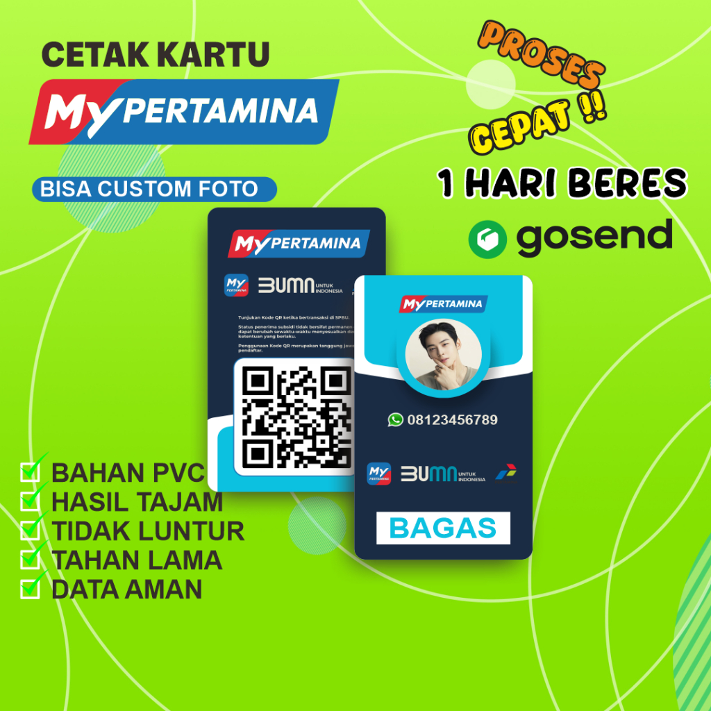 Print My PERTAMINA My PERTAMINA Card Thick Material can Customize ...