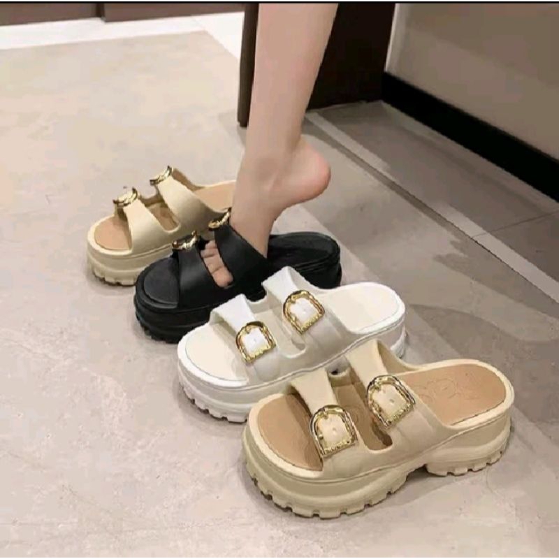 Contemporary Korean Style Wedge Sandals Fuji Viral | Shopee Malaysia