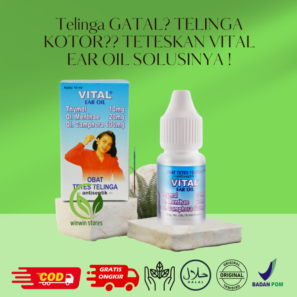 Original Vital Ear Oil / Original Itchy and Infection Ear Drops ...