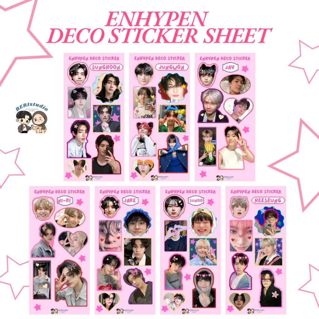 ENHYPEN DECO STICKER SHEET by BERIstudio Kiss Cut | Shopee Malaysia
