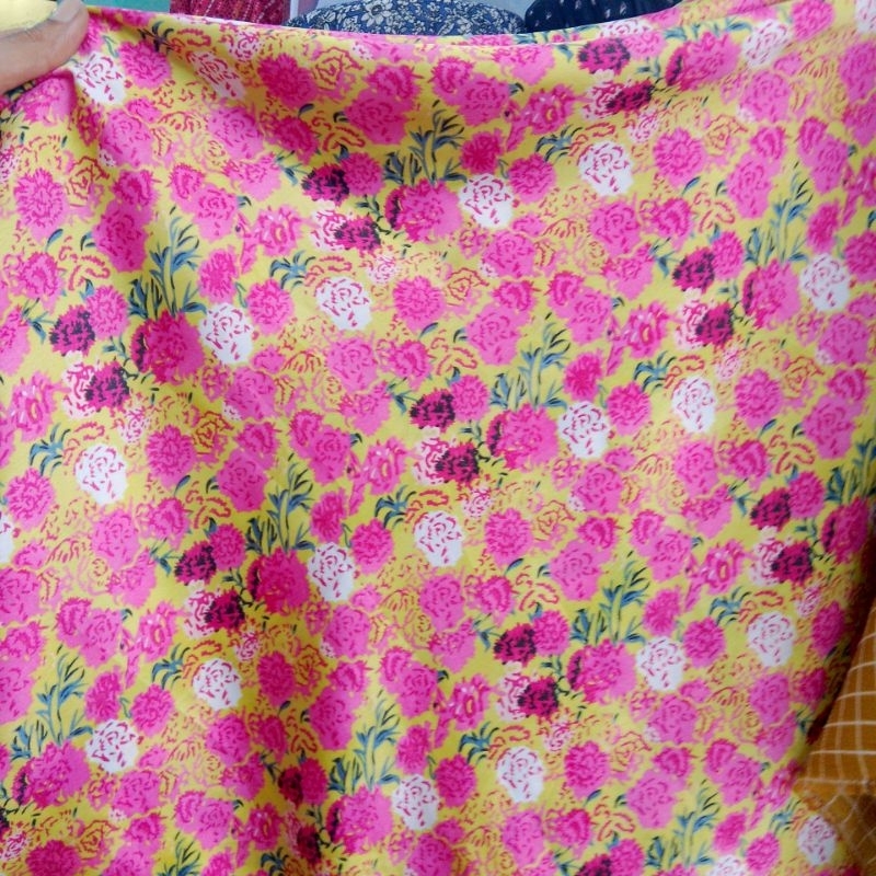 Floral motif silk satin fabric - metered silk satin fabric - premium ...