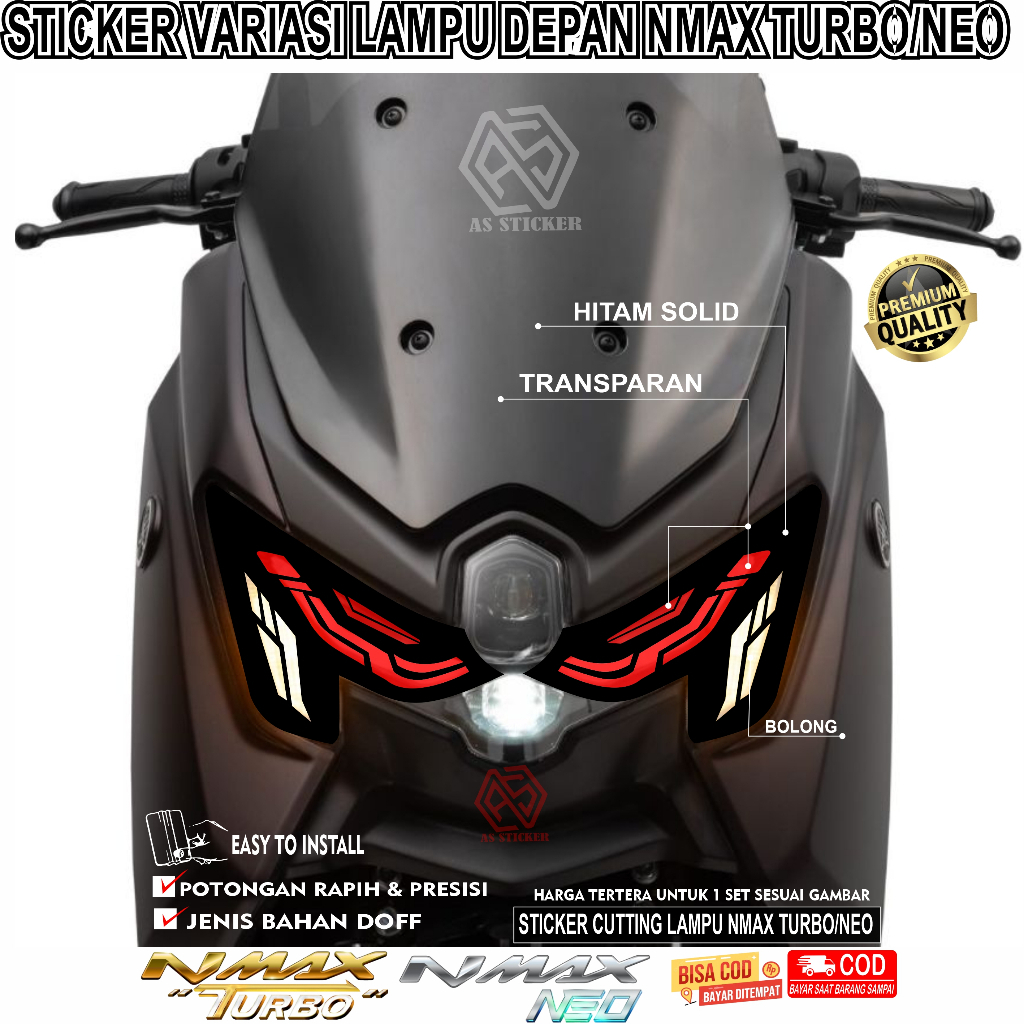 Nmax TURBO & NEO P1 LIGHT VARIATION STICKER STICKER CUTTING FRONT ...