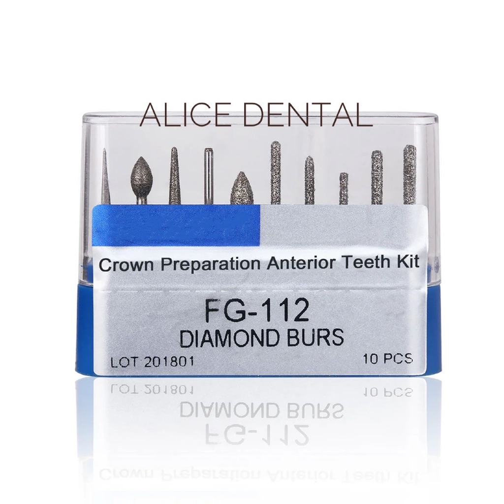 Fg-112 FG112 FG 112 DENTAL diamond bur crown preparation anterior teeth ...
