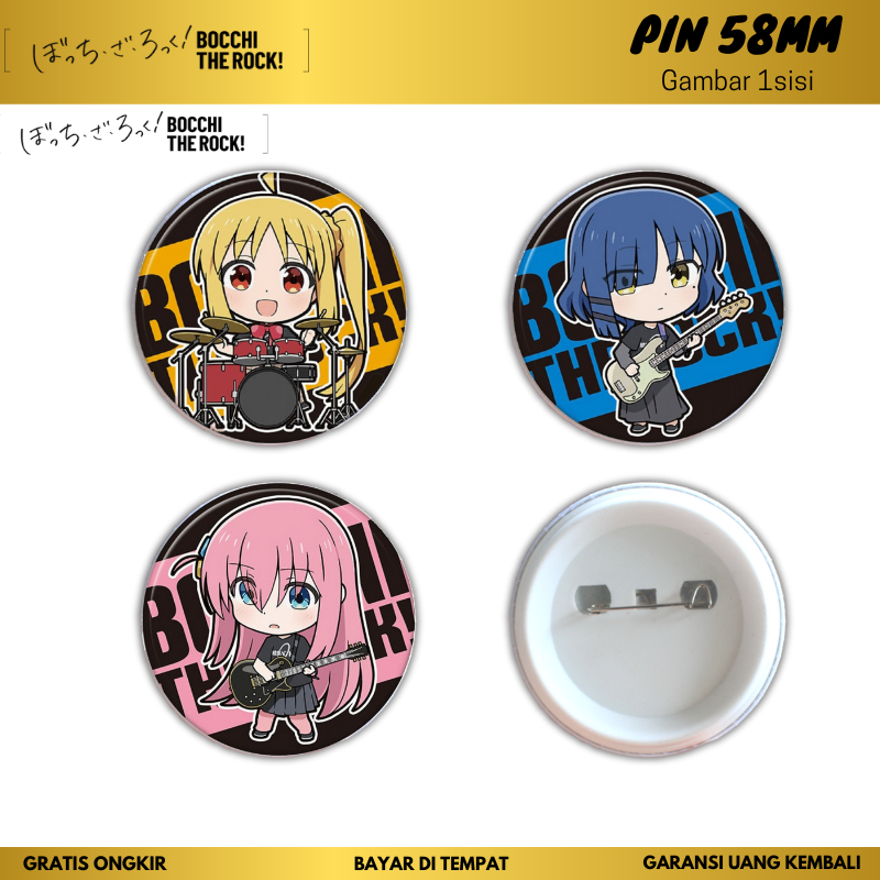[Bocchi The rock] Pin size 58mm Bocchi the rock anime character version ...