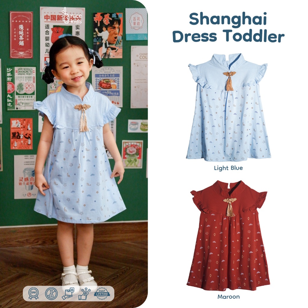 MERAH Nice Kids - Shanghai Toddler Dress (Chinese New Year Dress Red ...