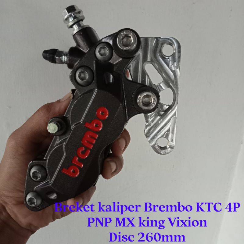 Cnc Breket KTC Brembo 4P MX king Vixion 260mm disc Cnc MX king Breket | Shopee Malaysia